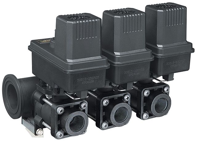 453BEC-2N4-P, 450 NARROW SERIES 3 SECTION ON/OFF VALVE MANIFOLD, EC S