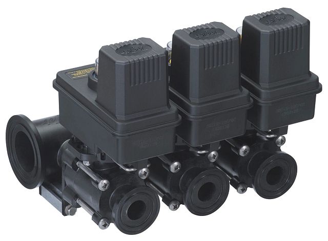 453BEC-2NF-P, 450 NARROW SERIES 3 SECTION ON/OFF VALVE MANIFOLD, EC S